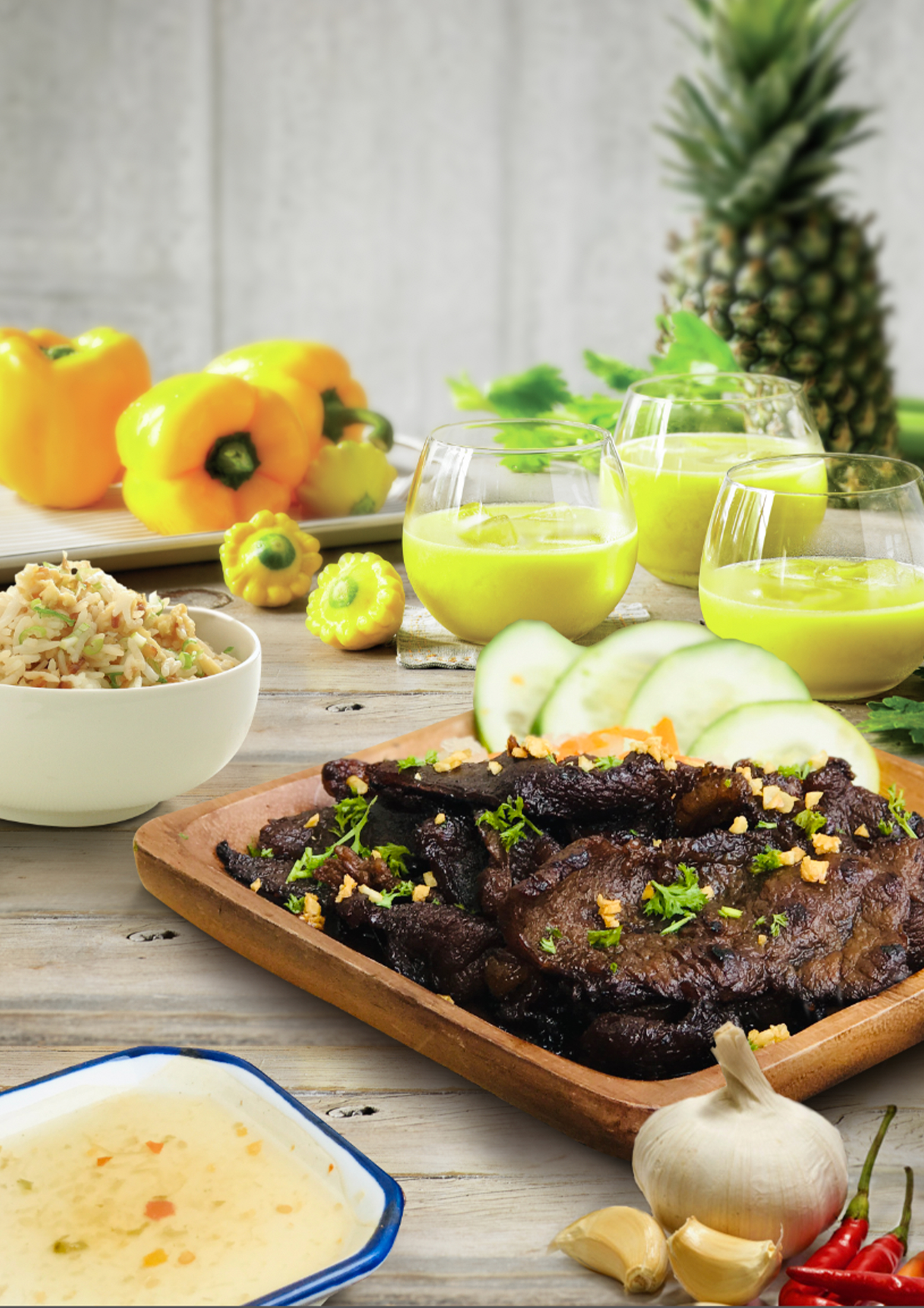 Oven Dried Beef Tapa w/ Fried Rice and Good Morning Sunshine Juice ...
